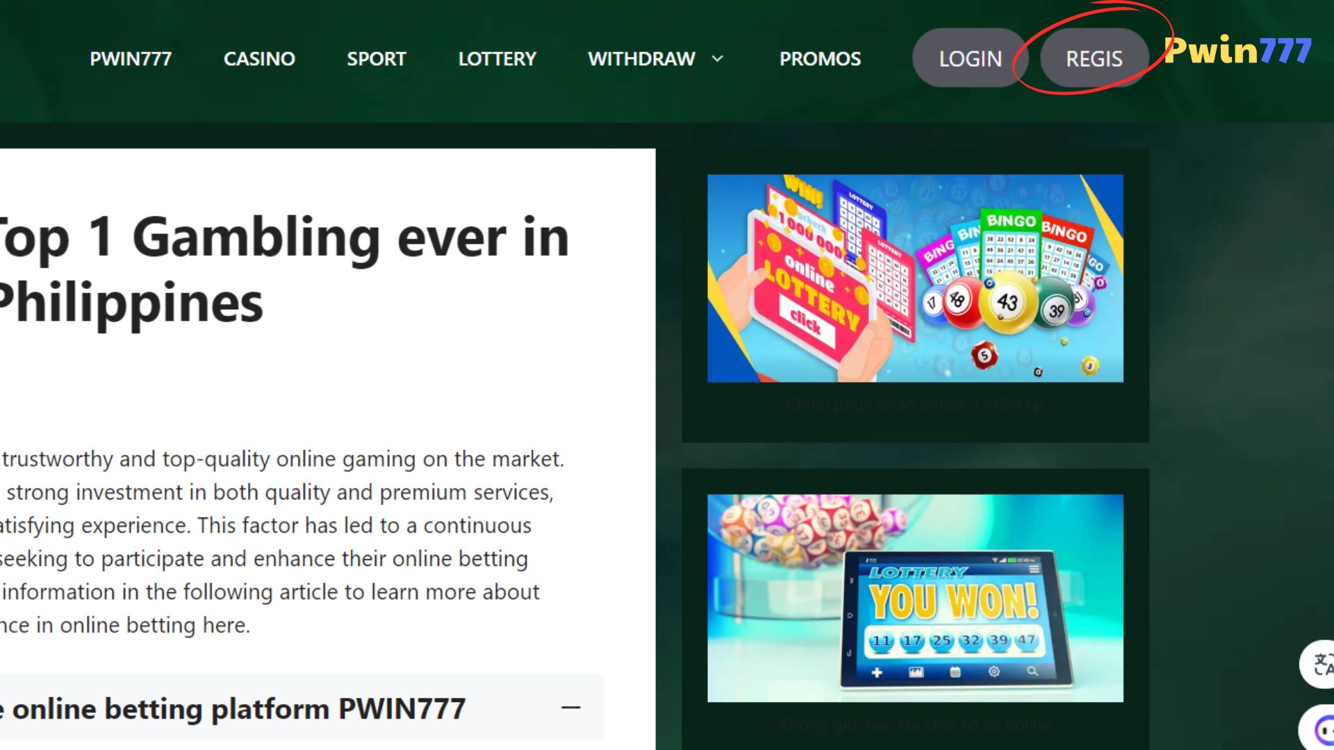 PWIN777 - Top 1 Gambling ever in Philippines